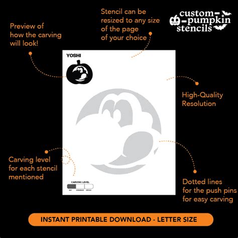 Yoshi Pumpkin Carving Stencil