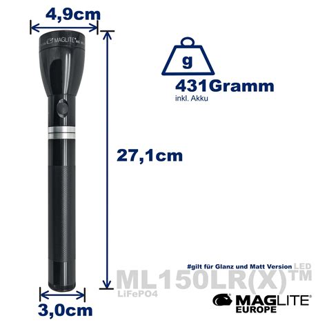 Rechargeable Flashlight Ml150lrx™ Led With Battery Maglite® Europe