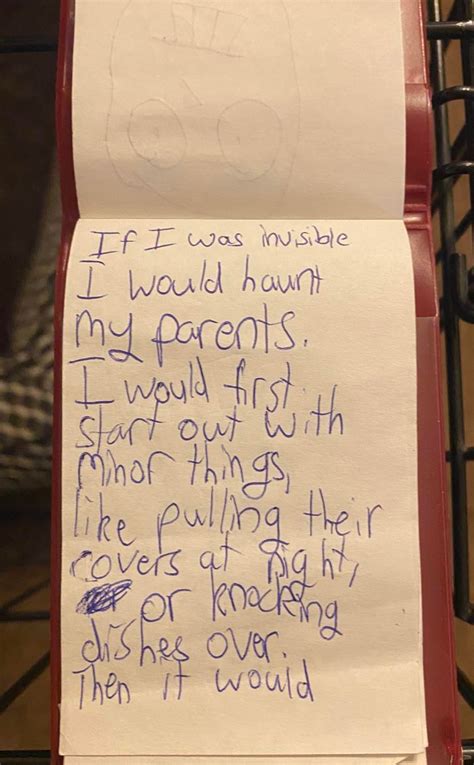 My Mom Found This Today While Looking Through An Old Notebook I Wrote