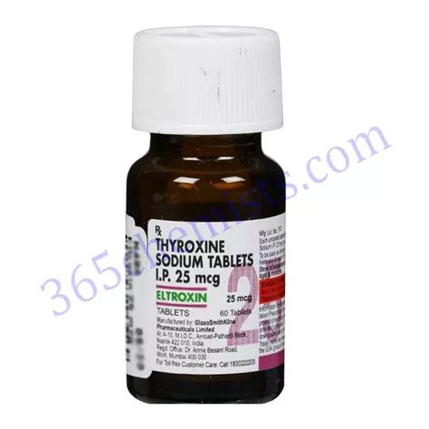 Eltroxin 25mcg Thyroxine Levothyroxine Usa Fast Delivery