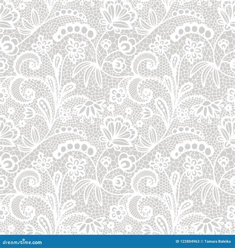 White Lace And Flutter Butterflies Vector Seamless Pattern