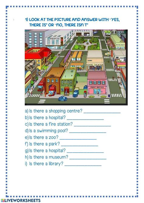 Places In Town Free Interactive Worksheets 123502