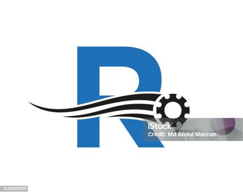 편지 R 기어 톱니바퀴 로고 자동차 산업 아이콘 기어 로고 자동차 수리 기호 개념에 대한 스톡 벡터 아트 및 기타 이미지 개념 건설 산업 교통수단 Istock