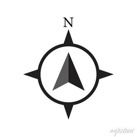Arrow Compass Icon Design Isolated On White Background Canvas Prints For The Wall • Canvas