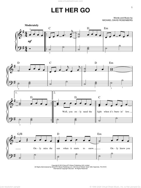 Let It Go Sheet Music Easy