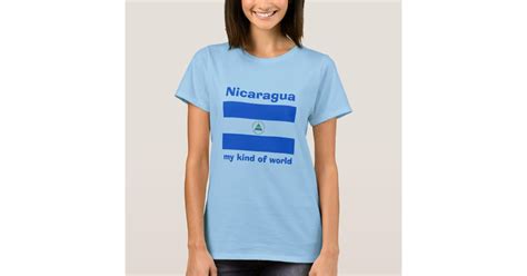 Bandera De Nicaragua Mapa Camiseta Del Texto Zazzlees