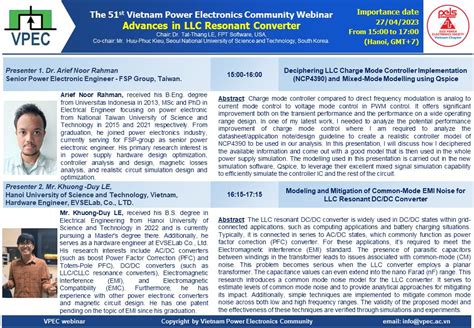 I Am Invited To Present In Vietnam Power Electronic Community On 2024 4 27 Taiwan Time 16 00
