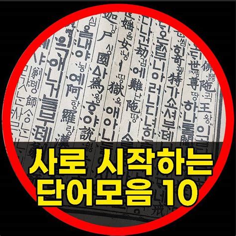 사로 시작하는 단어 10개 끝말잇기승리용 네이버 블로그