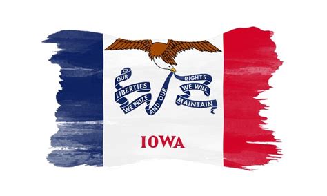 Premium Photo Iowa State Flag Brush Stroke Iowa Flag Background
