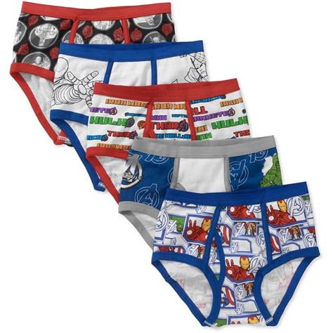 The Avengers Boys Underwear 5pk Briefs Size 10 12 Red