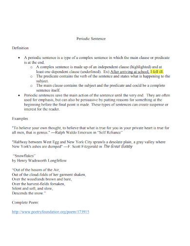 Periodic Sentence Examples