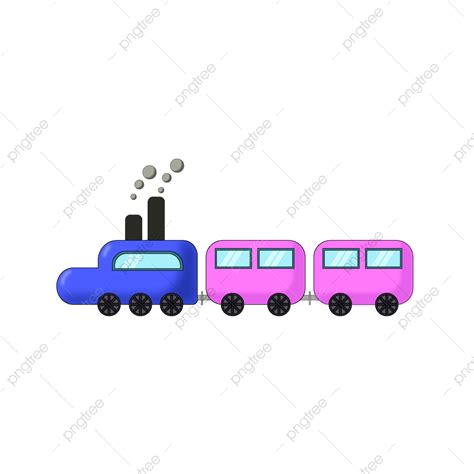 Cartoon Hand Drawn Vector Small Train Element Cartoon Hand Draw