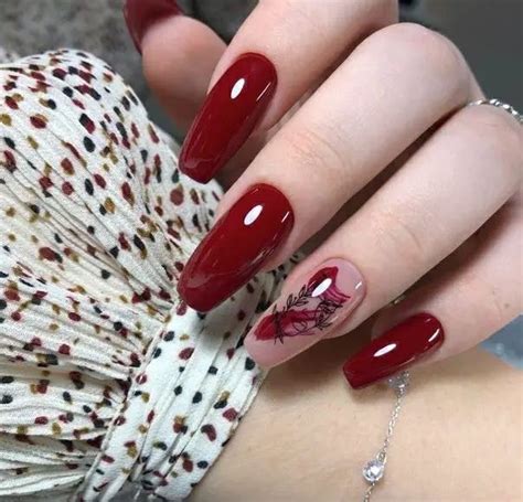 Dark Cherry Red Nails 24 Ideas Add A Touch Of Glamour To Your Style In 2024 Red Nails Trendy