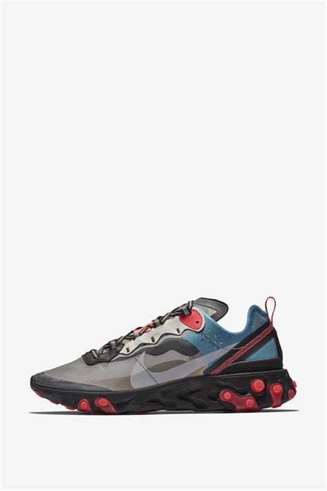 Nike React Element 87 Solar Red And Black And Blue Chill Release Date