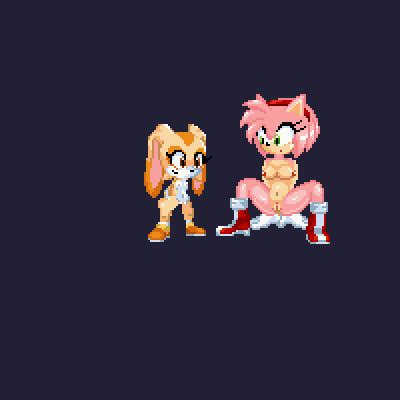 Rule 34 2girls Amy Rose Animated Anthro Cream The Rabbit Dildo Duo