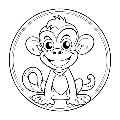 Scimmia Per Libro Da Colorare O Pagina Da Colorare Per Clipart