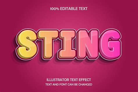 Premium Vector Sting3d Editable Text Effect 3d Shadow Emboss Style