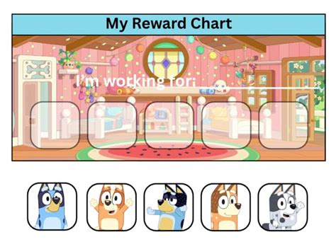 5 Bluey Themed 5pc Token Boardscharts For Visual Support And Reinforcers