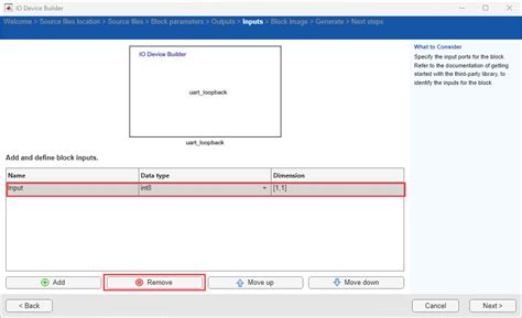 create uart loopback block using io device builder app matlab and simulink