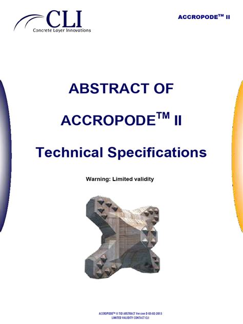 Accropode™ Ii Basic Specifications Version D Pdf Concrete Cement