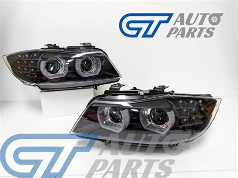 Black 3d Drl Projector Led Signal Headlights For 09 12 Bmw 3 Series E91