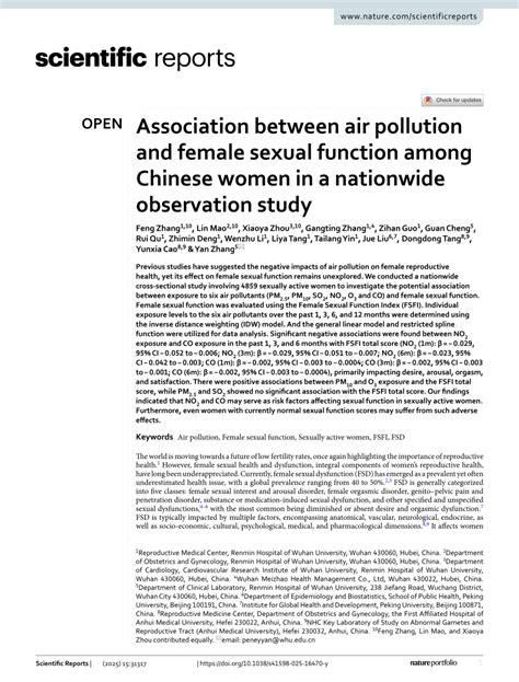 Pdf Association Between Air Pollution And Female Sexual Function