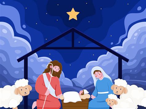 Jesus Christ Birth Clipart Silent Night Drawing Christmas Drawing