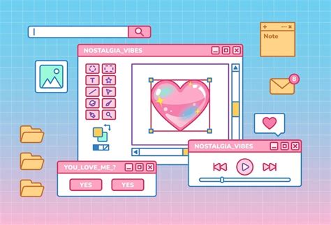 Premium Vector Cute Vaporwave Ui Apps Computer Windows Desktop