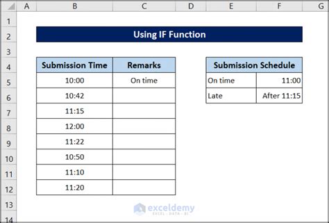 Excel If Time Is Between Range Then Return Value ExcelDemy