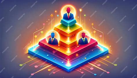 Flat Glowing Abstract Pyramid Representing Organizational Hierarchy