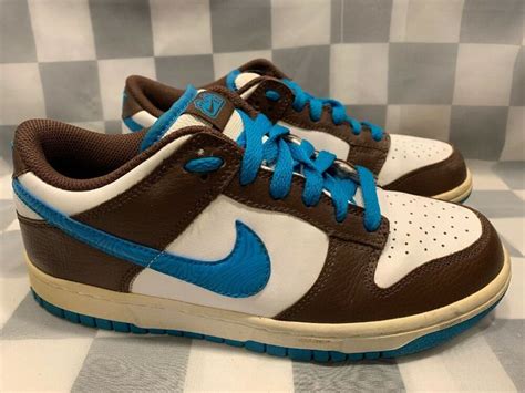 Nike Dunk Low Nke Womens Size 75 Brown Blue White 314141 142 Nike