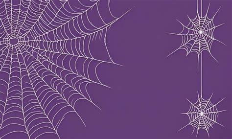 Halloween Spider Web Background On Purple Premium Ai Generated Image