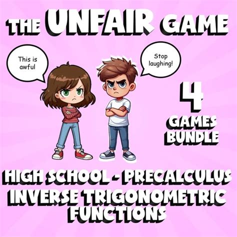 4 Unfair Math Games Inverse Trigonometric Functions Precalculus No Prep