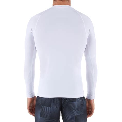 100 Mens Long Sleeve Uv Protection Surfing Top T Shirt White