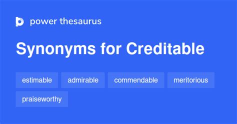 Creditable Synonyms 533 Similar Words And Phrases