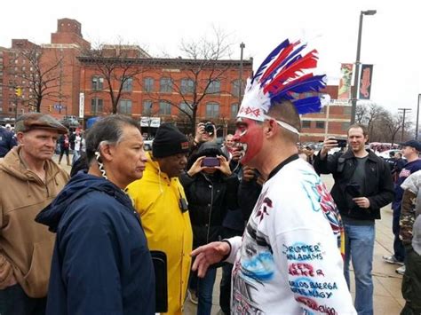 Cleveland Indian Fan Comes Face To Face With Real Native American