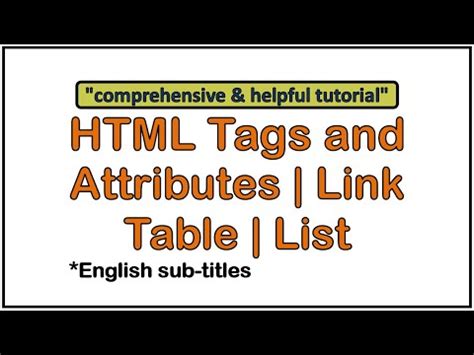 HTML Tutorial Tags Attributes YouTube