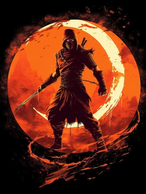 Premium Ai Image Ninja Assasin Vector T Shirt Design For Print Design