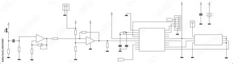 Template Of Schematic Diagram Of Electronic Device Vector Drawing