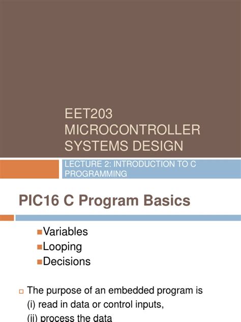 Pdf Eet203 Lecture 2 Introduction To C Programming Dokumentips