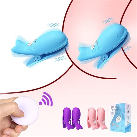 Vibrating Nipple Clamps Breast Clips Clit Stimulator Women Restraints