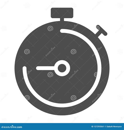 Stopwatch Solid Icon Timer Time Vector Illustration Isolated On White