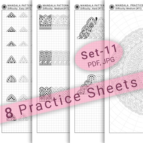 8 Mandala Practice Sheets Set 11 In Pdf  For Mandala Practice And