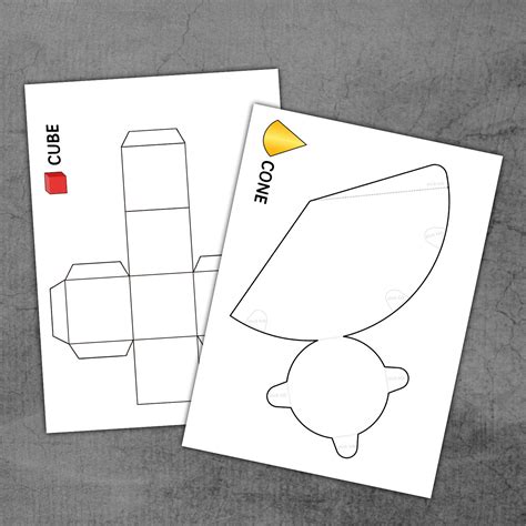 3d Shapes Cut And Fold Three Dimensional Shapes Paper Craft