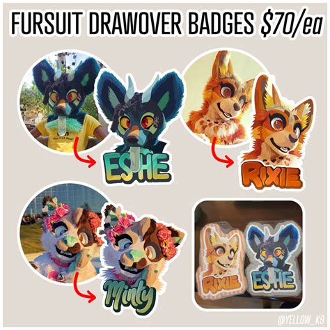 Fursuit Drawover Badges Open 70ea By Yellow K9 On Deviantart