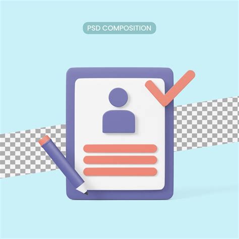 3d 체크리스트 클립보드 개념 아이콘 또는 3d 할 일 목록 개념 아이콘 프리미엄 Psd 파일