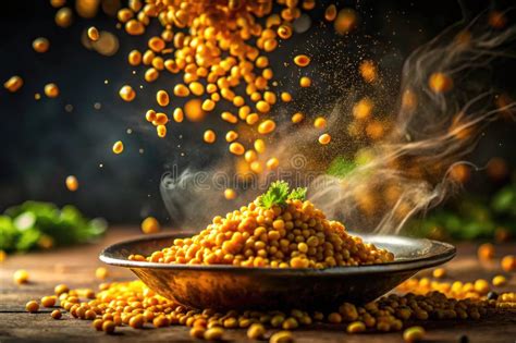 Golden Crispy Fried Mung Beans A Stunning Long Exposure Capture Of A