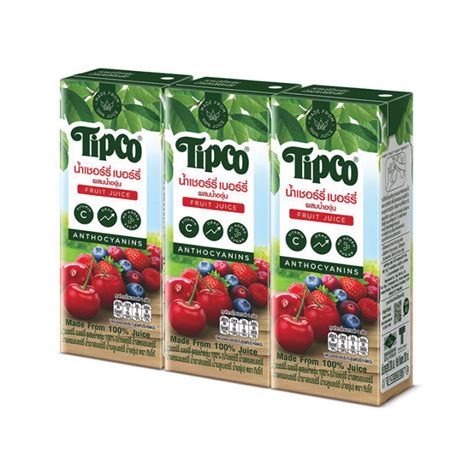 Tipco น้ำเชอร์รี่ 100 200 มล แพ็ค3กล่อง Th