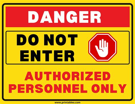 29 Authorized Person Only Sign Download Printable Pdfs