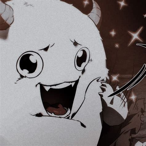 An Animated Image Of A White Monster With Big Eyes And Long Horns On